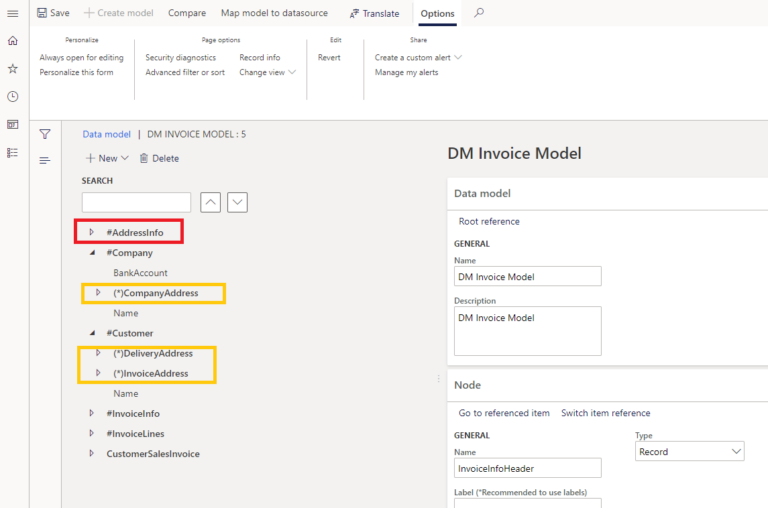 Electronic Reporting in Depth, Data models – Dynamics Manuals