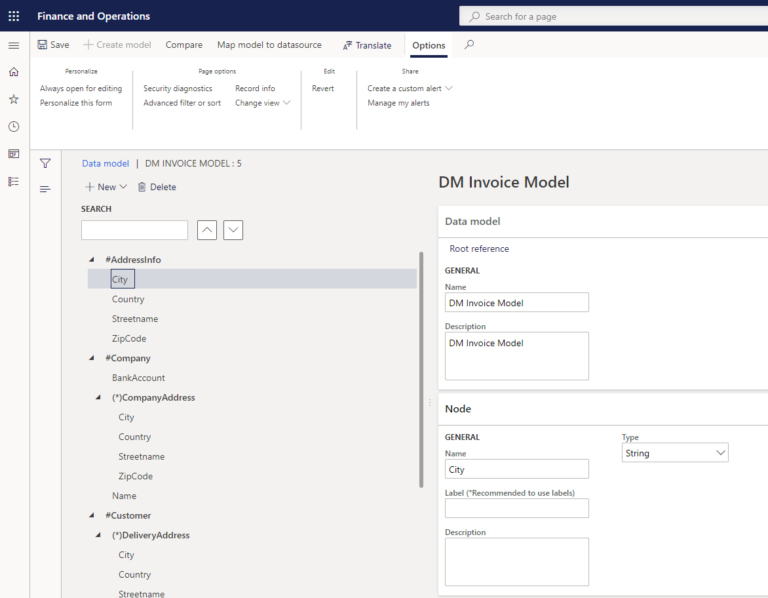 Electronic Reporting in Depth, Data models – Dynamics Manuals