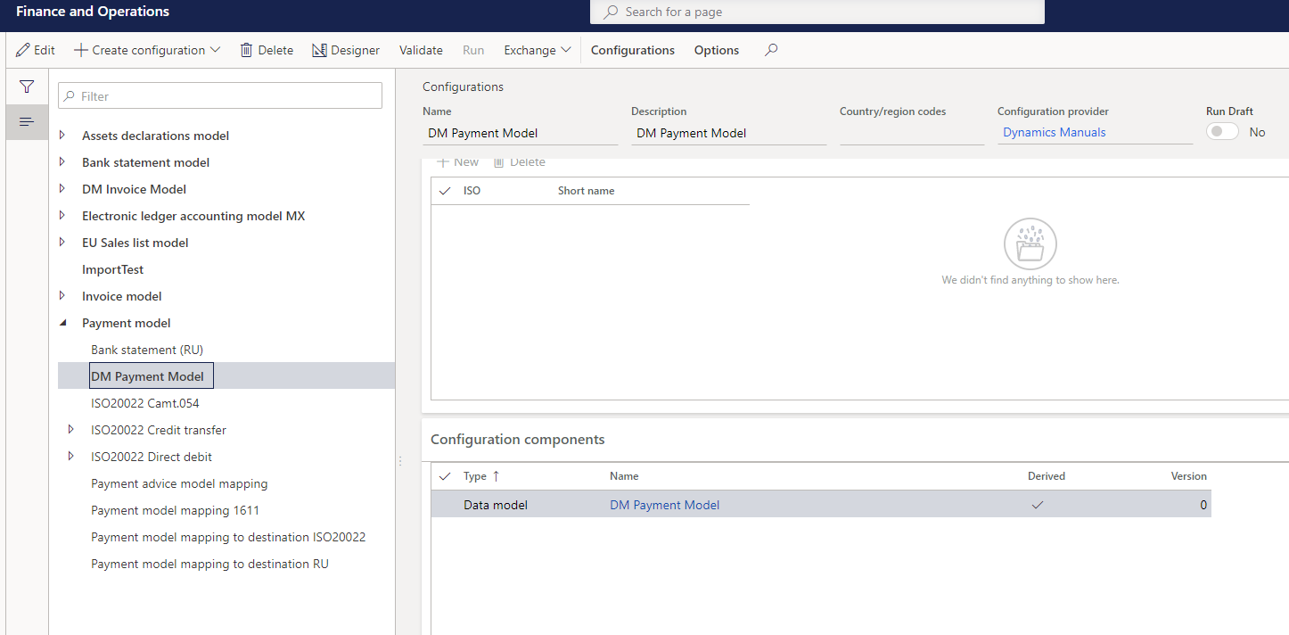 Electronic Reporting in Depth, Data models – Dynamics Manuals